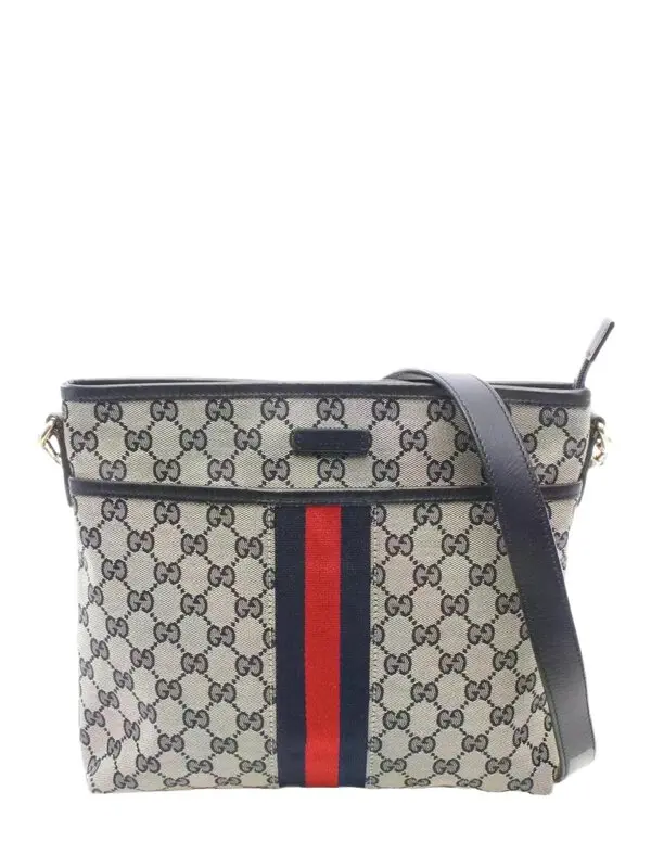 Gucci Gg Canvas Web Stripe Crossbody Bag - Neutrals