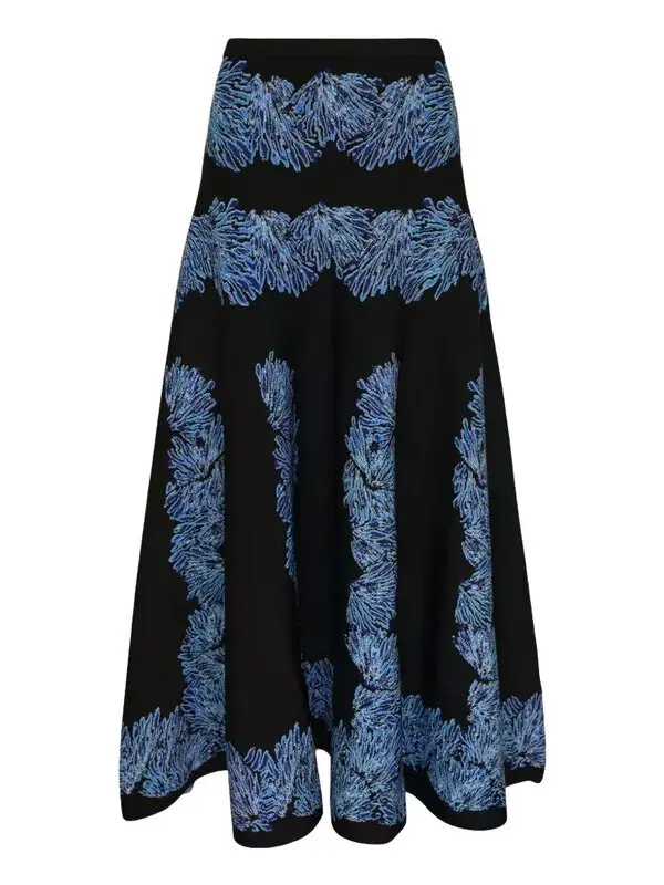 Ulla Johnson Alessia Knit Jacquard Midi Skirt - Black