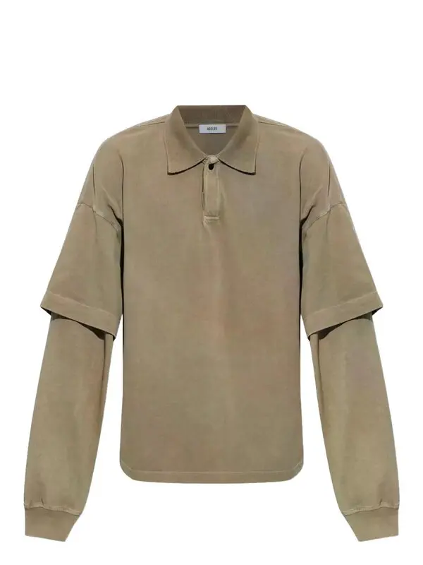 AGOLDE Layered-sleeve Polo Shirt - Neutrals