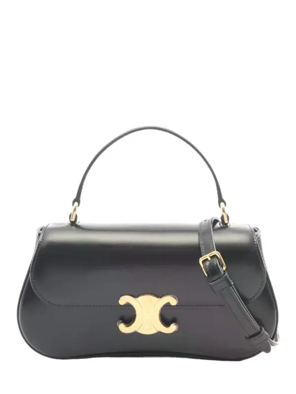 Celine 2010s Triomphe Shoulder Bag - Black