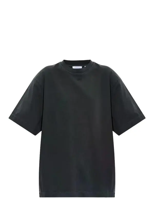 Off-White Logo Embroidered Crewneck T-shirt - Black