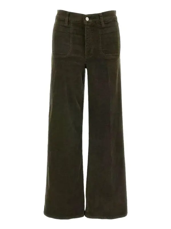 FRAME Corduroy Texture Palazzo Pants - Green