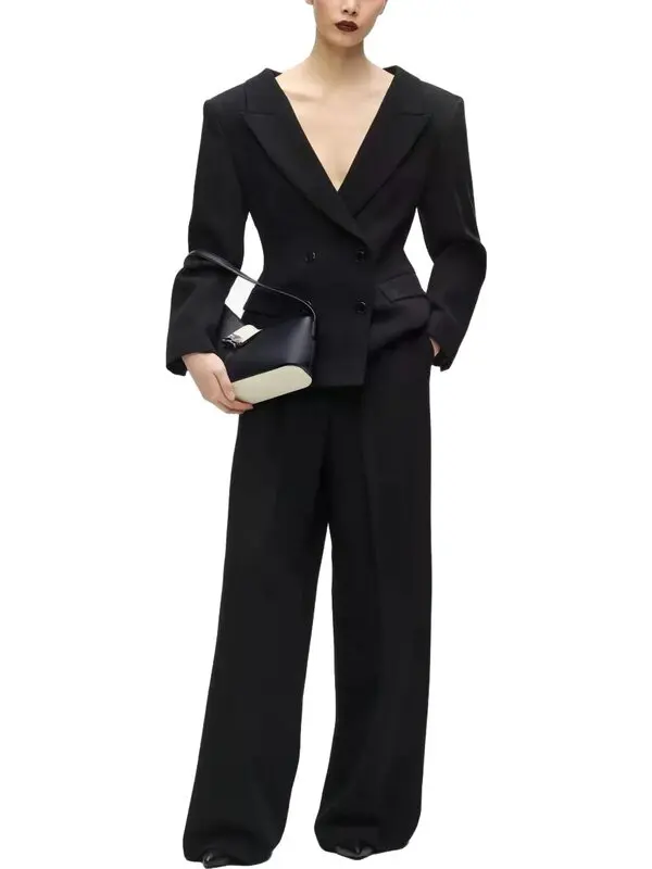 Karl Lagerfeld Wide Shoulder Blazer - Black