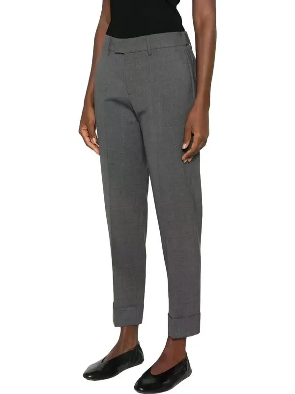 BERWICH Tailored Trousers With Turned-up Hem - Grey
