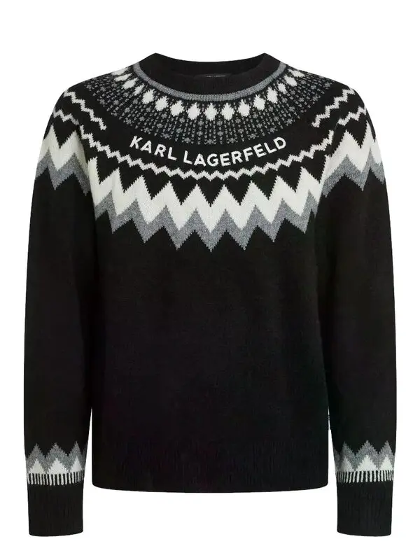 Karl Lagerfeld Fair Isle Knitted Sweater - Black