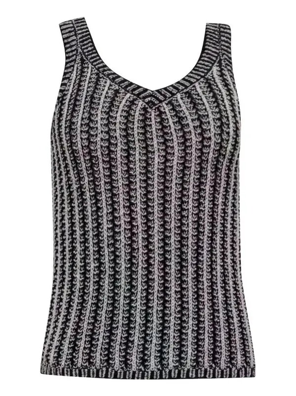 Max Mara Arrigo Striped Knitted Top - Black
