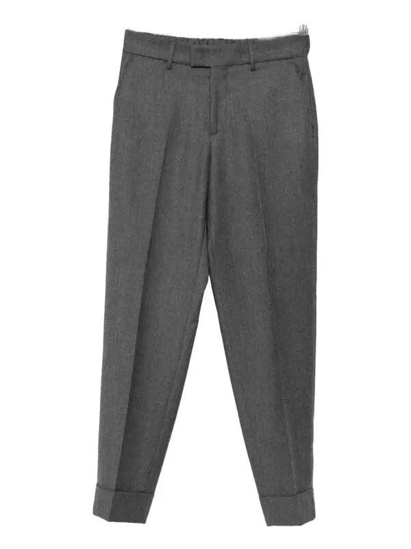 BERWICH Alice Pressed-crease Turn-up Trousers - Grey