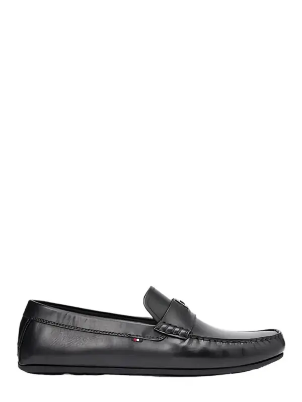 Tommy Hilfiger Flag Plaque Loafers - Black
