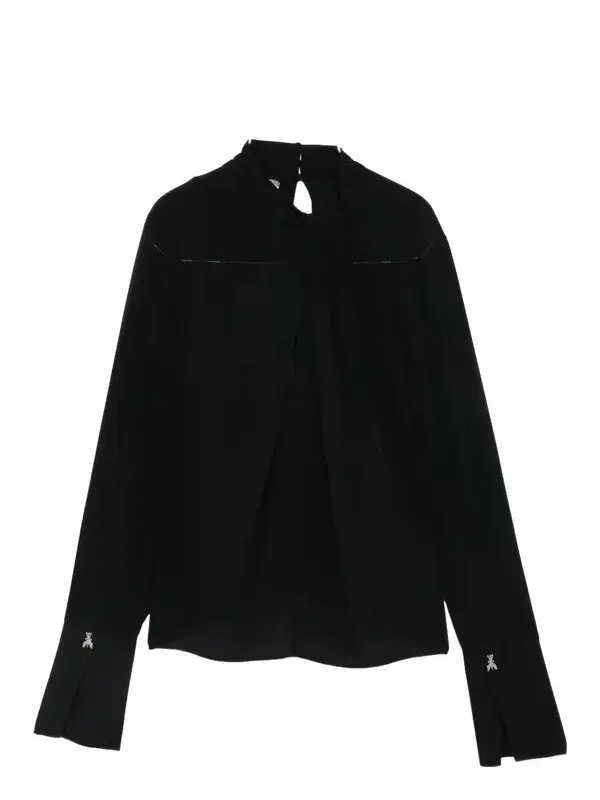 Patrizia Pepe High-neck Pleated Blouse - Black