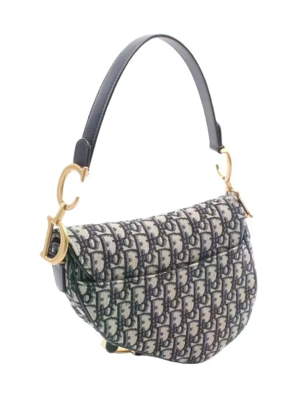 Dior 2010s Oblique Saddle Shoulder Bag - Neutrals