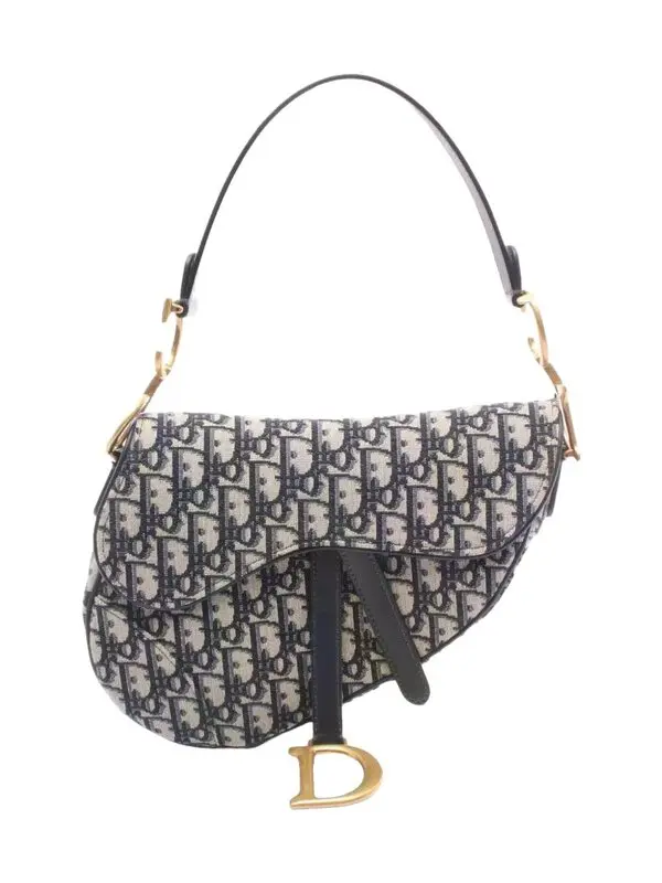 Dior 2010s Oblique Saddle Shoulder Bag - Neutrals
