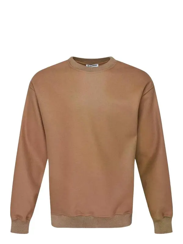 JIL SANDER Wool Melton Crew Neck Sweater - Brown