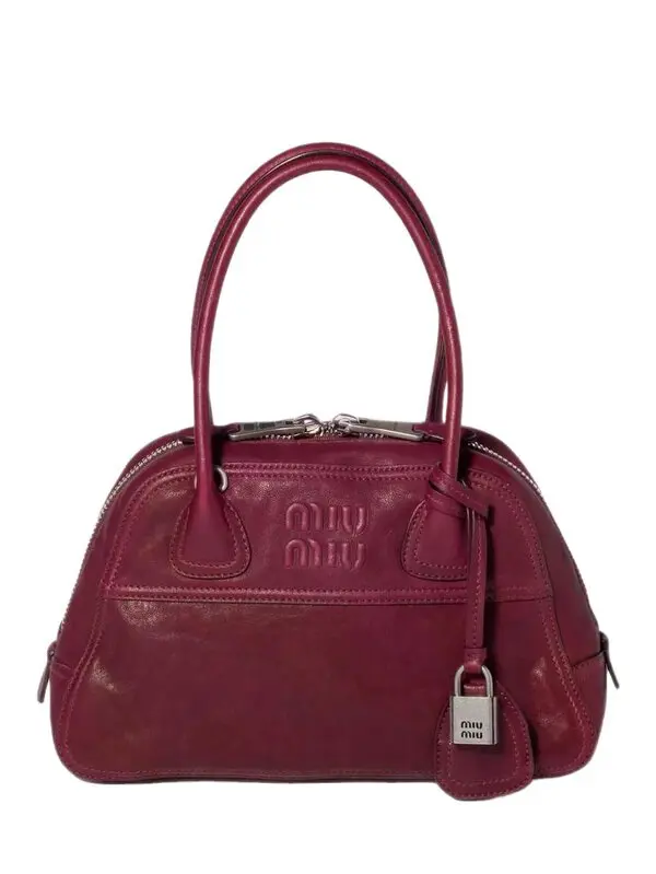 Miu Miu Vivant Nappa Leather Bag With Lock Detail - Red