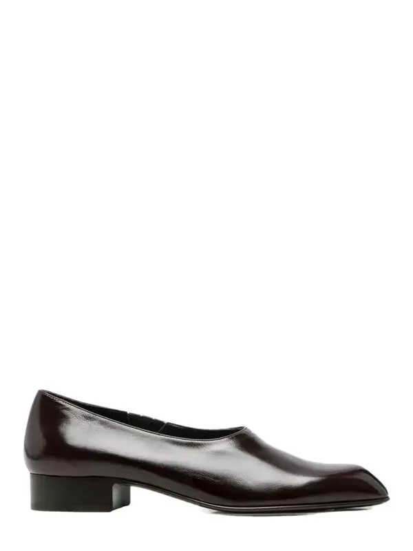 Khaite Leather Square-toe Loafers - Red
