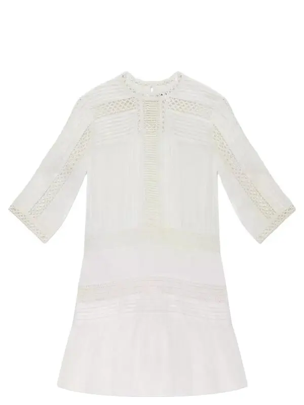 MARANT ETOILE Paigee Crochet-knit Panelled Mini Dress - White