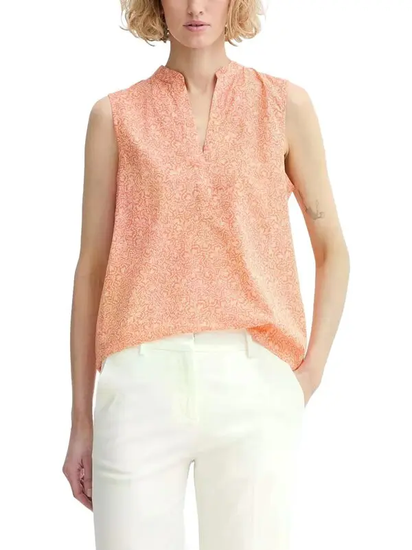 Marc O'polo Sleeveless Floral Print Blouse - Orange