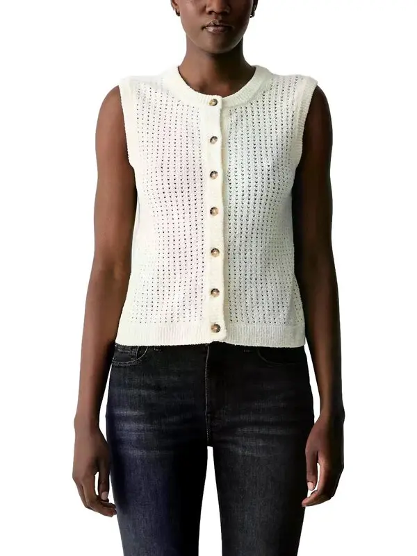 Marc O'polo Pointelle Knit Button-up Cardigan - Neutrals