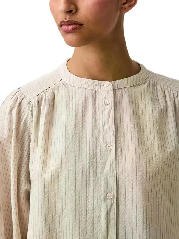 Marc O'polo Striped Seersucker Blouse - Neutrals