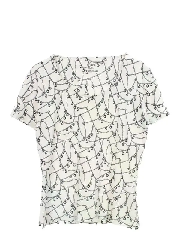 Hermès All-over Print T-shirt - White