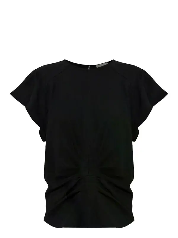 Isabel Marant Étoile Gathered Crew Neck Cap Sleeve Top - Black
