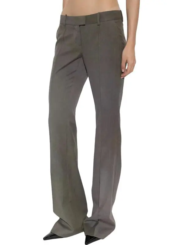 Attico Pressed Crease Flared Trousers - Grey