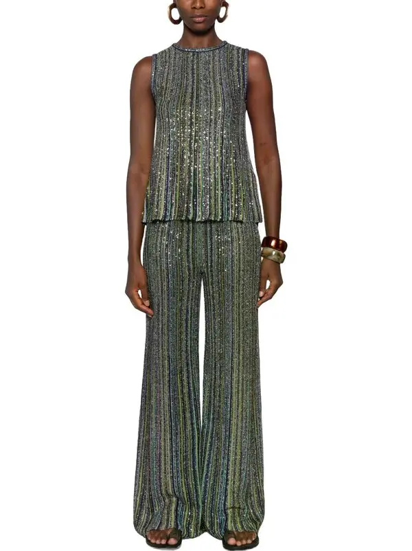 Missoni Sleeveless Striped Tank Top - Green