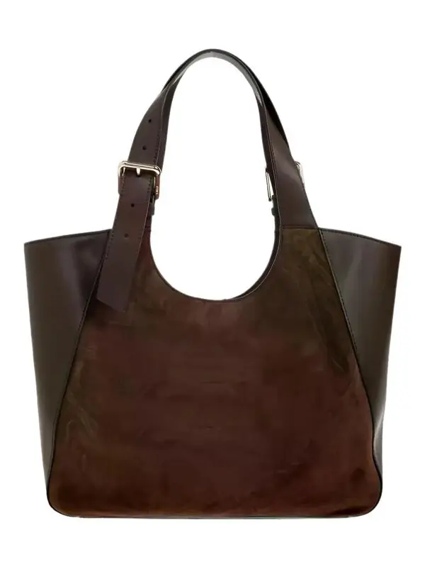 Furla Suede Panelled Shoulder Bag - Brown