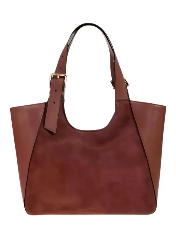 Furla Suede Panelled Tote Bag - Brown
