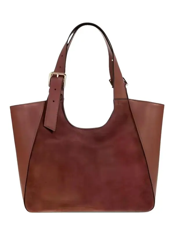 Furla Suede Panelled Tote Bag - Brown