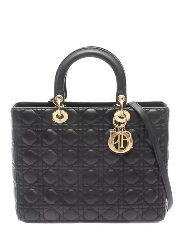 Dior Lady Cannage Tote Bag - Black
