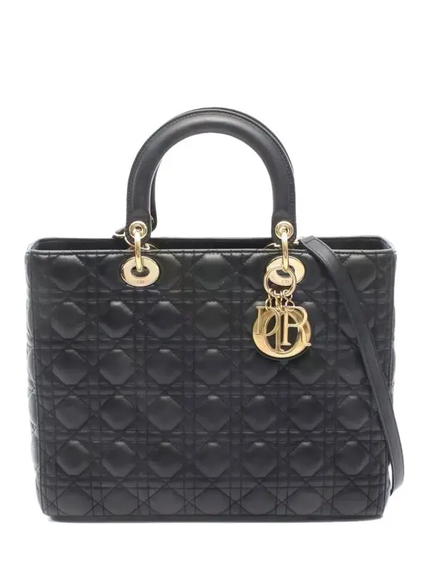 Dior Lady Cannage Tote Bag - Black