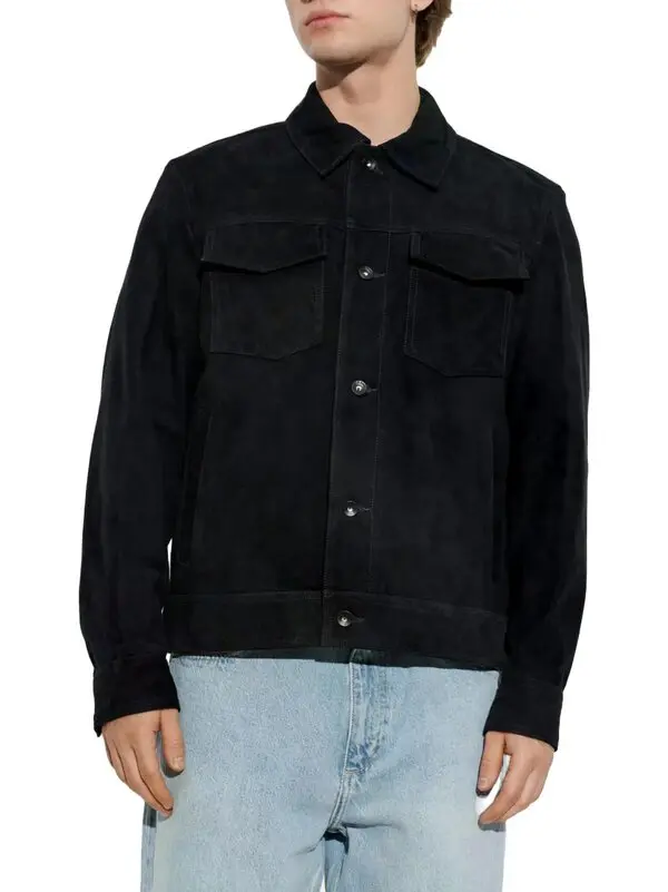 Rag & Bone Suede Flap-pocket Jacket - Blue