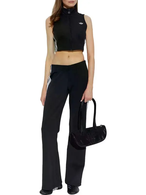 Adidas Logo Embroidered Side Stripe Track Pants - Black