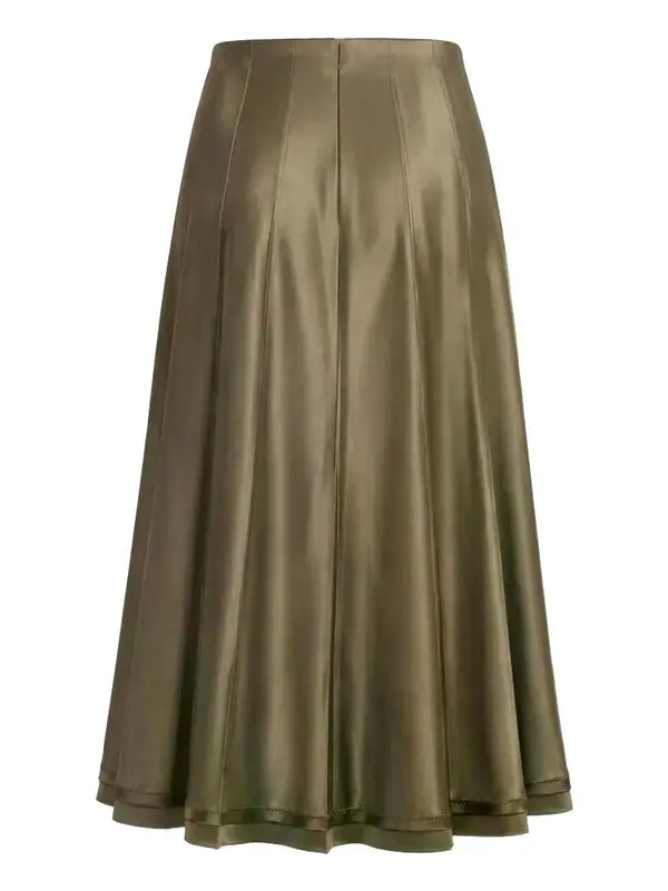 Vince Pleated Satin Skirt - Grey