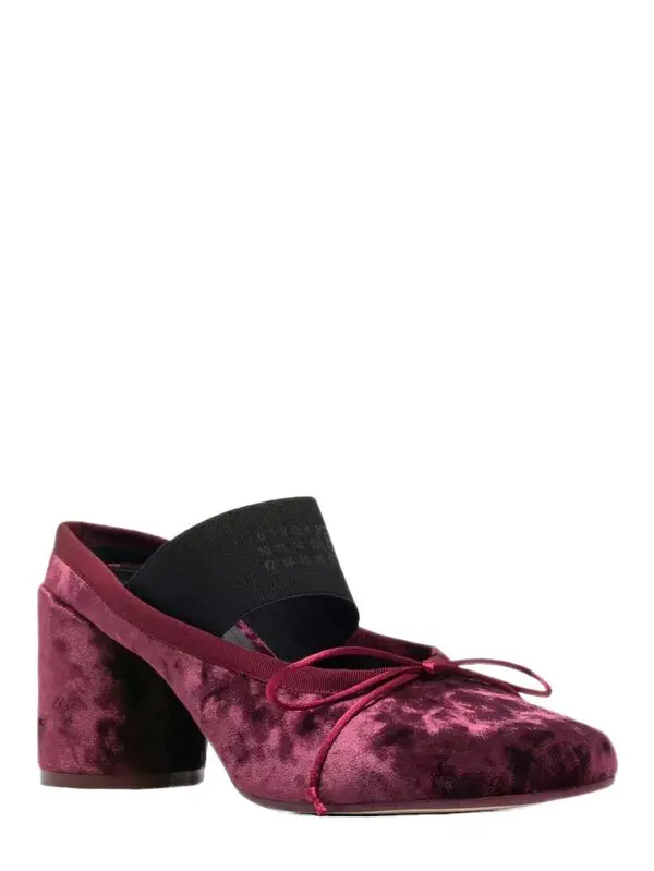 MAISON MARGIELA Velvet Elasticated-strap Pumps - Red