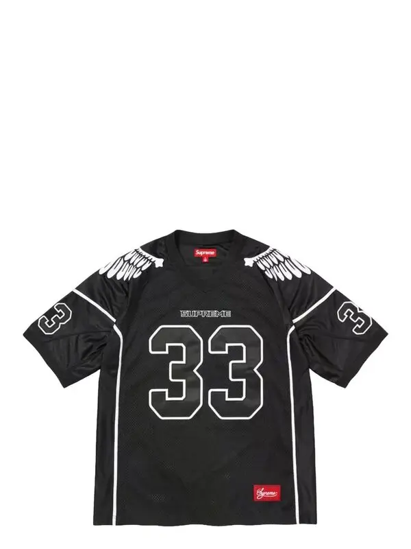Supreme Wings Print V-neck T-shirt - Black