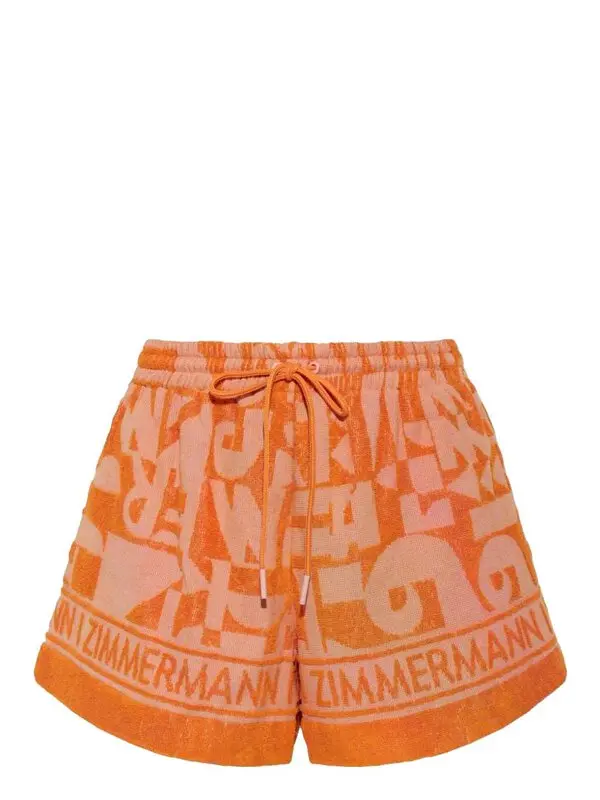 Zimmermann Solstice Logo-jacquard Shorts - Orange