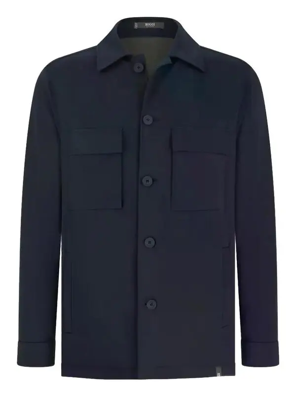 Boggi Milano Double Nylon Stretch B Tech Shirt Jacket - Blue