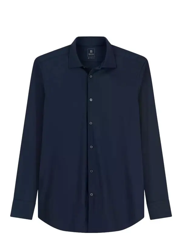 Boggi Milano Shirt In Stretch Nylon B Tech Slim Fit - Blue