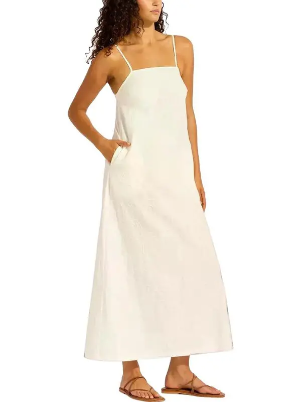 Seafolly Embroidered Spaghetti-strap Maxi Dress - White