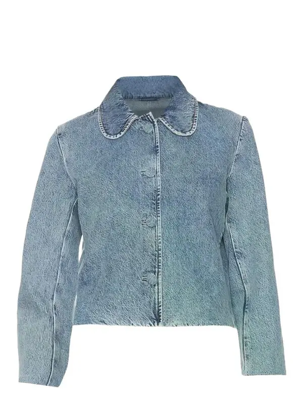 FRAME Peter Pan Collar Denim Jacket - Blue