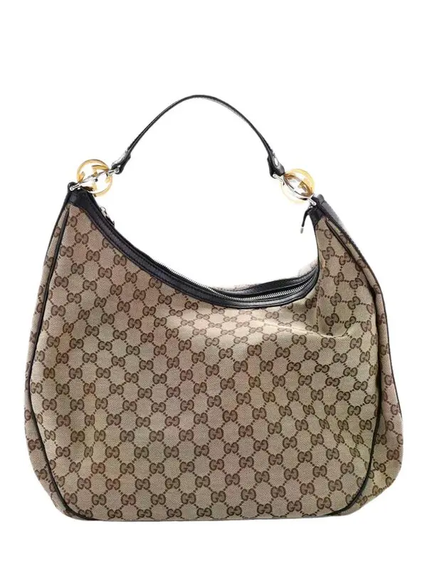 Gucci Twins Gg Canvas Large Hobo Bag - Black