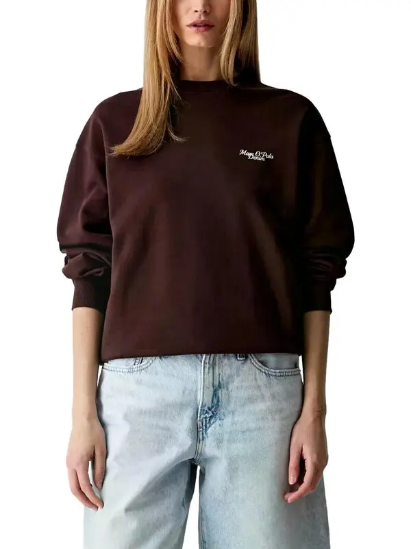 Marc O'polo Graphic Print Sweatshirt With Embroidered Logo - Brown