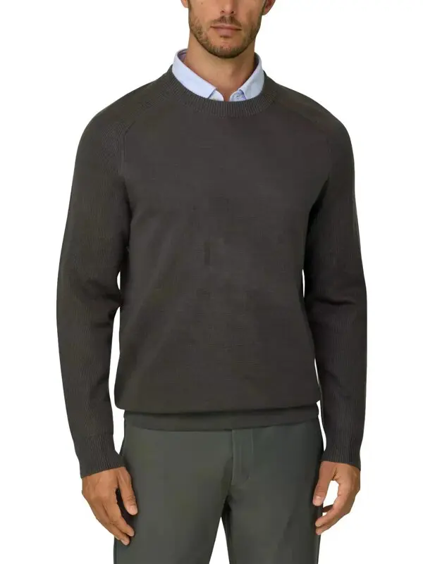 Boggi Milano Crew Neck Jumper In Merino Wool Blend - Grey
