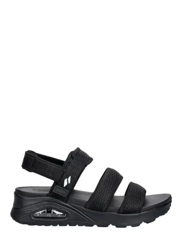 Sketchers Open Toe Platform Sandals With Touch-strap Fastening - Black