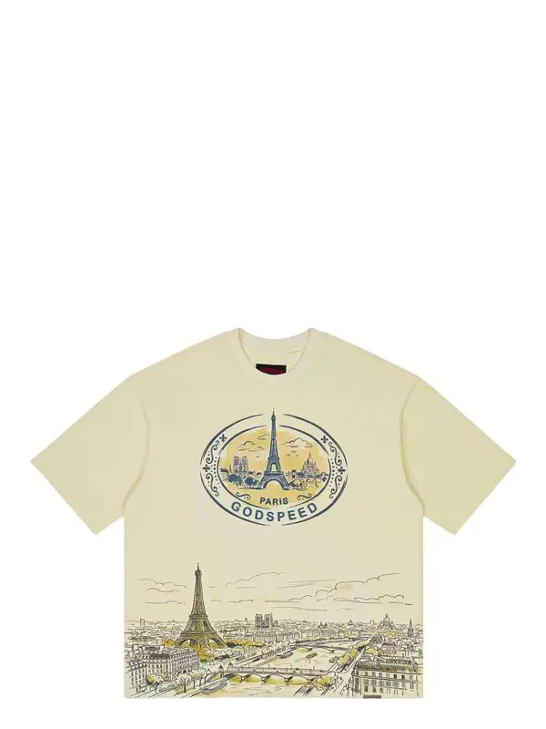 GODSPEED Paris Skyline Graphic-print T-shirt - Neutrals