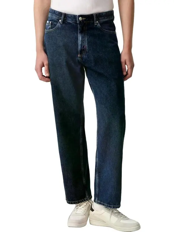 Marc O'polo Straight-leg Jeans With Logo Patch - Blue