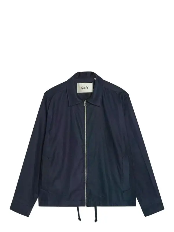 FORET Zip-up Drawstring Jacket - Blue