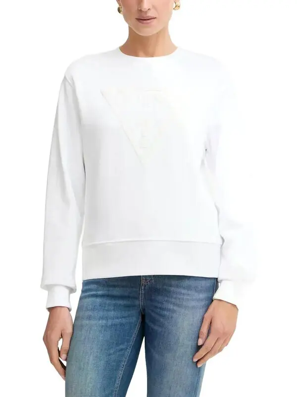 Guess Logo Patch Hoodie - White