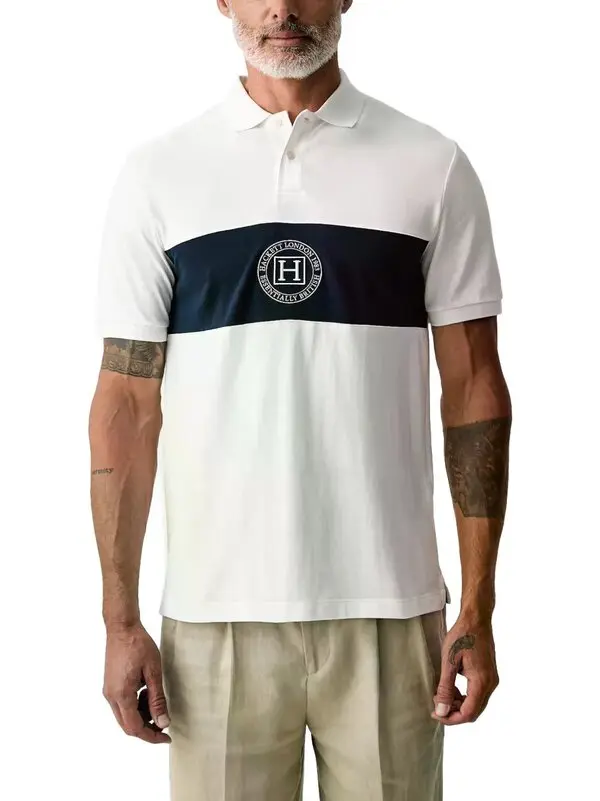 HACKETT LONDON Logo-embroidered Buttoned Polo Shirt - White